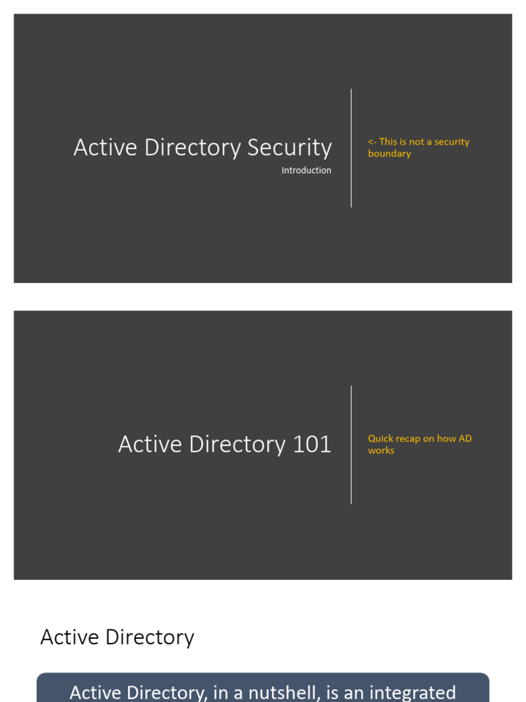 Active Directory Security Overview | PDF