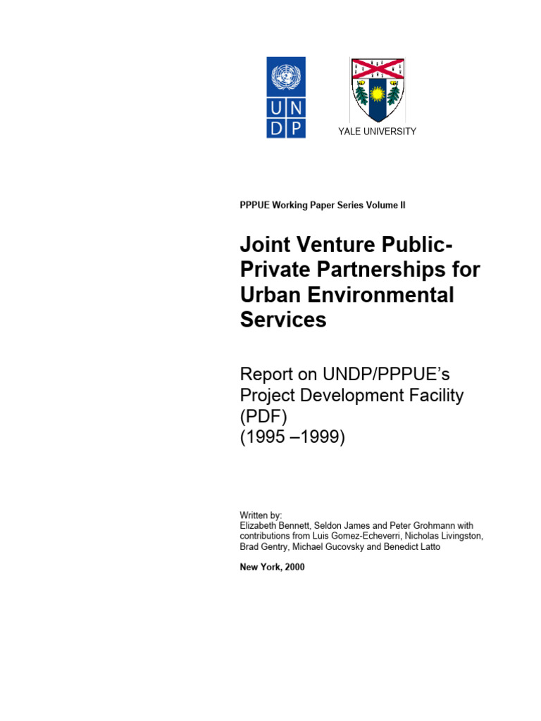 Urban Partnerships for Environmental Services | PDF | Public–Private ...