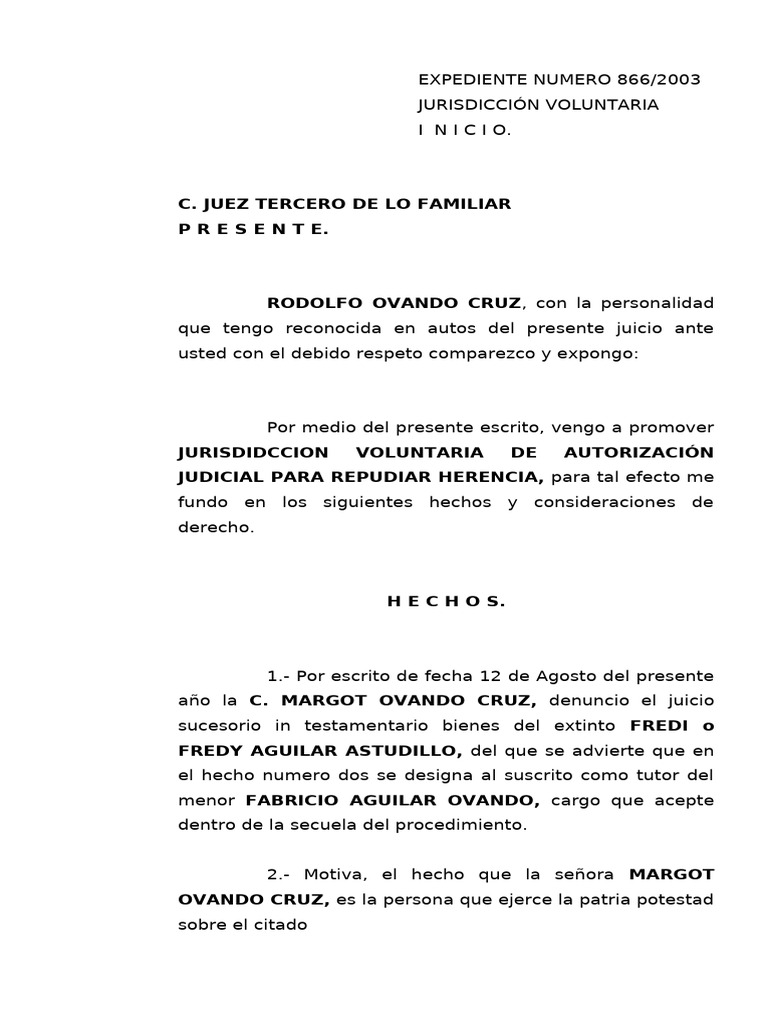 Jurisd Volun Repudiar De Herencia Pdf Jurisdicción Gobierno