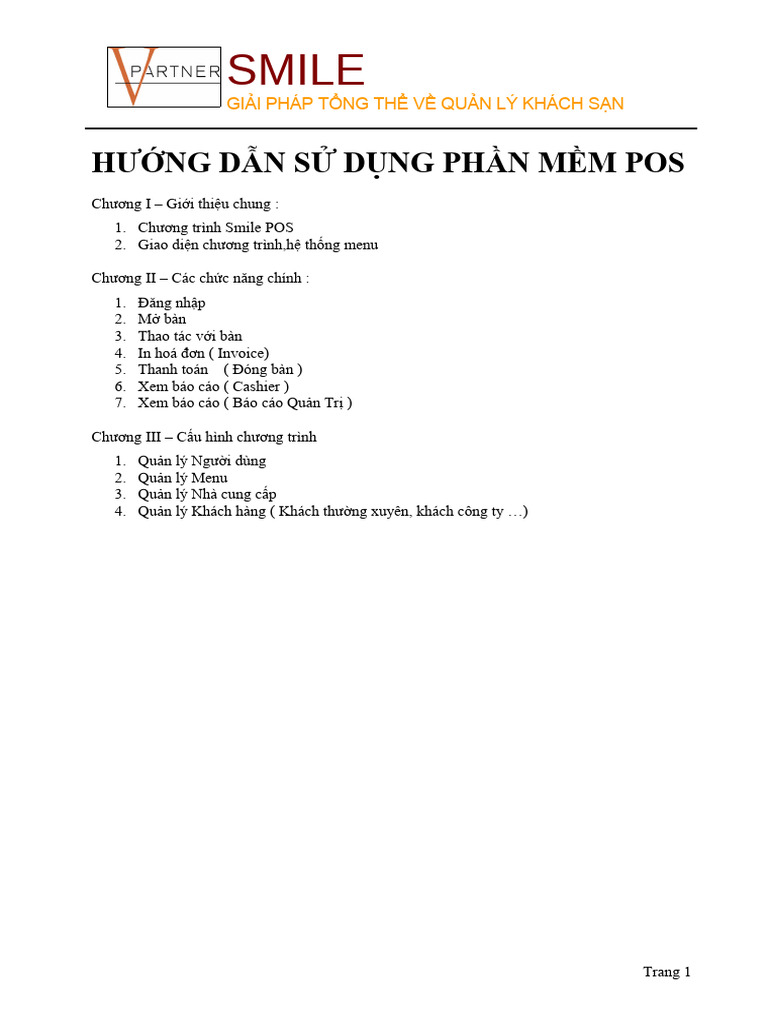 Smile Pos Userguide VN | PDF