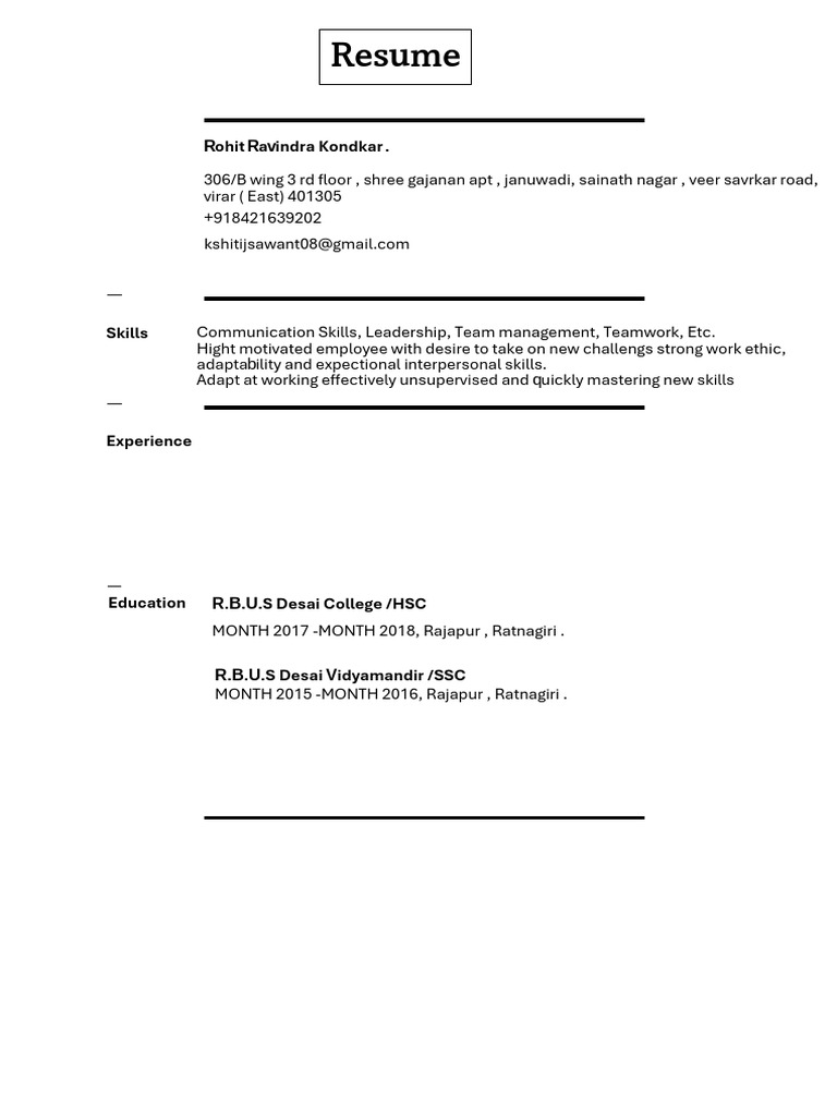 Rohit Resume 2025 | PDF