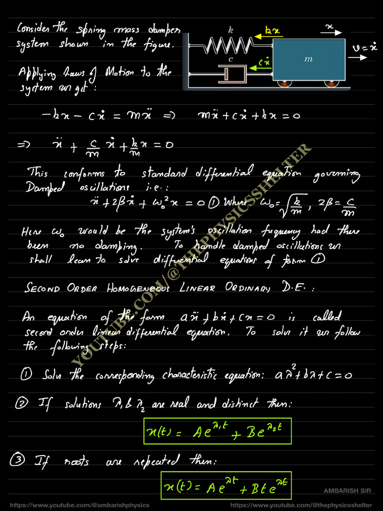 28 DAMPED AND FORCED OSCILLATIONS NOTES T24 J1watermarked PDF | PDF