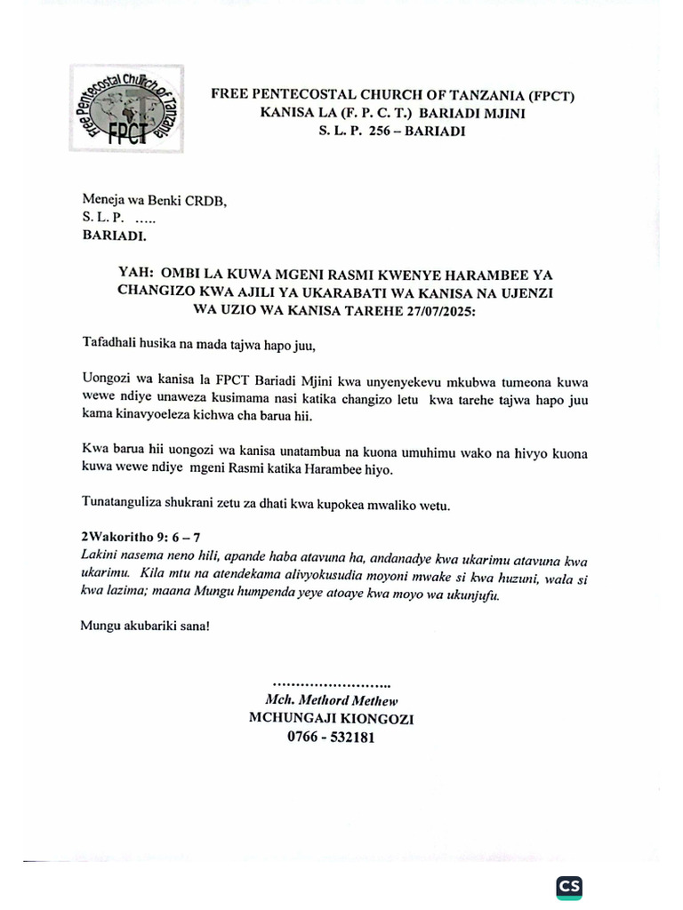 Barua Za Mwaliko | PDF