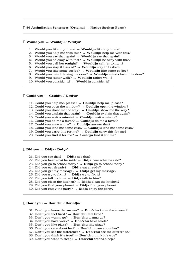 Connected Sentence Forms Guide | PDF
