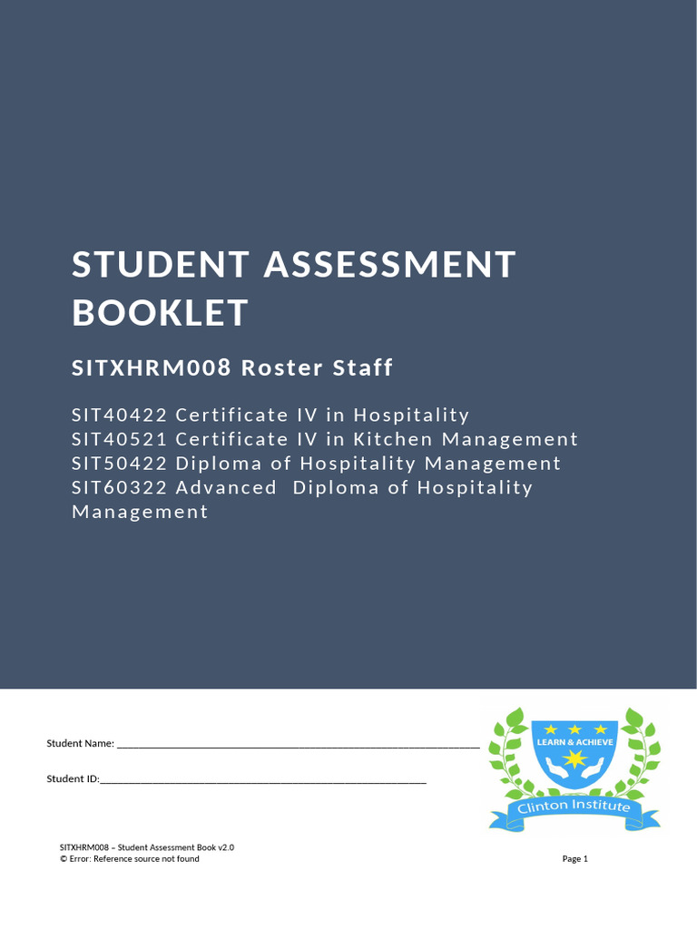 SITXHRM008 - Student Assessment Book v2.0 | PDF | Plagiarism | Overtime