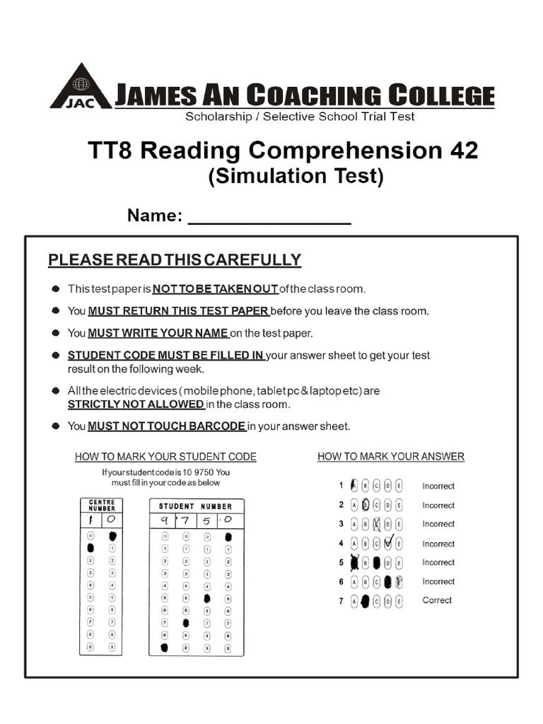 Reading Comprehension 42 | PDF