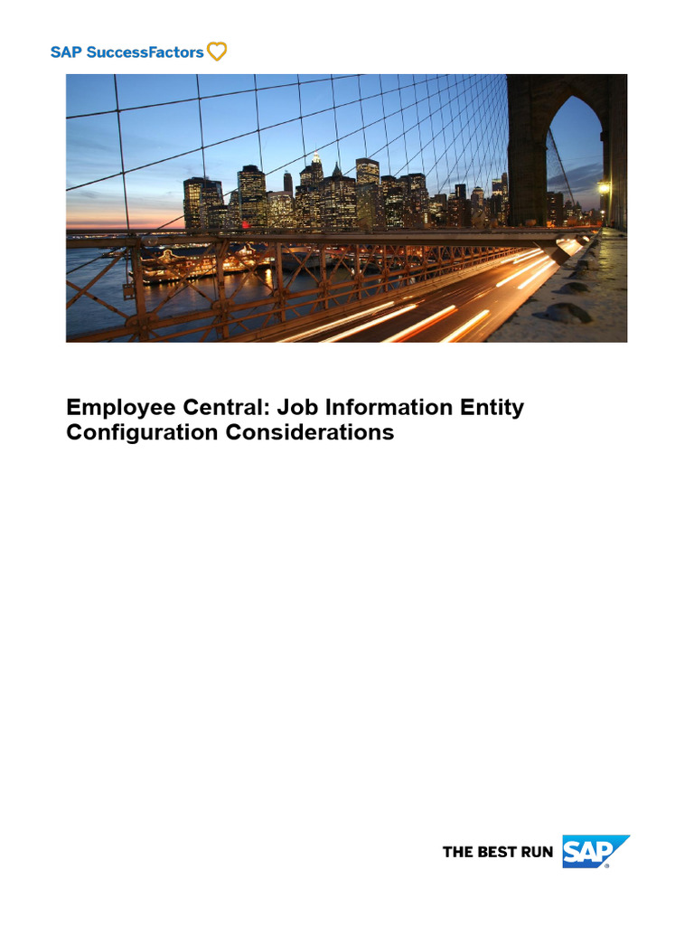 SAP - SF - EC - Job Info Entity Configuration Considerations | PDF ...