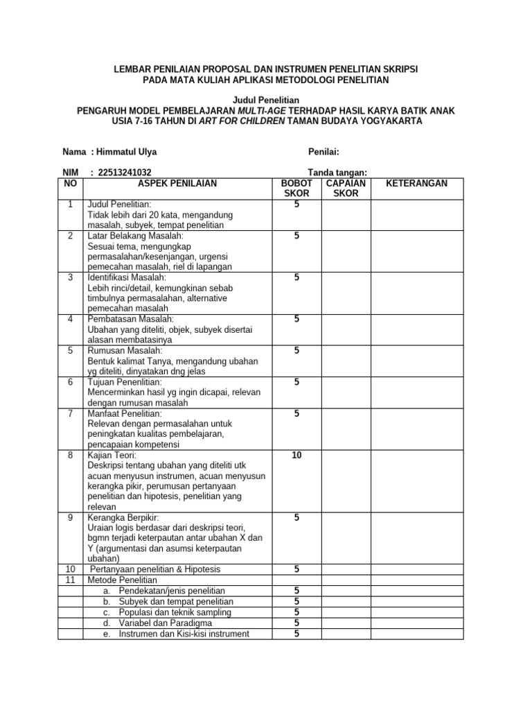 Lemb. Penil, Berita Acara, Daftar Hadir. SEMPRO. SKRIPSI. 2022 | PDF
