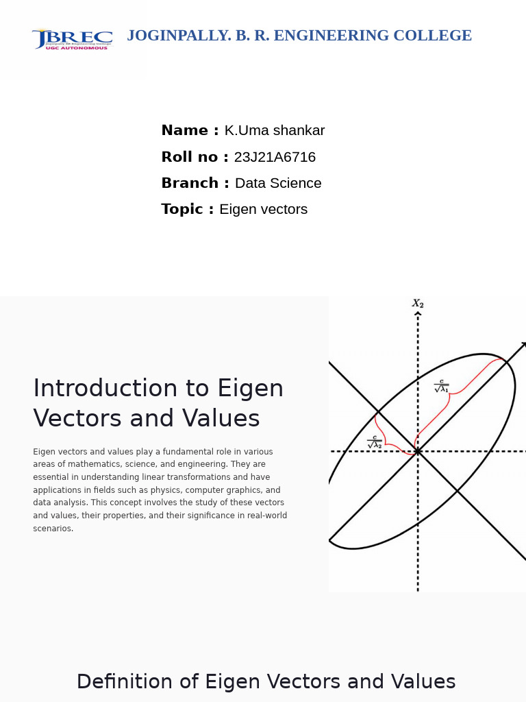 Eigen Vectors & Values | PDF | Eigenvalues And Eigenvectors | Vector Space