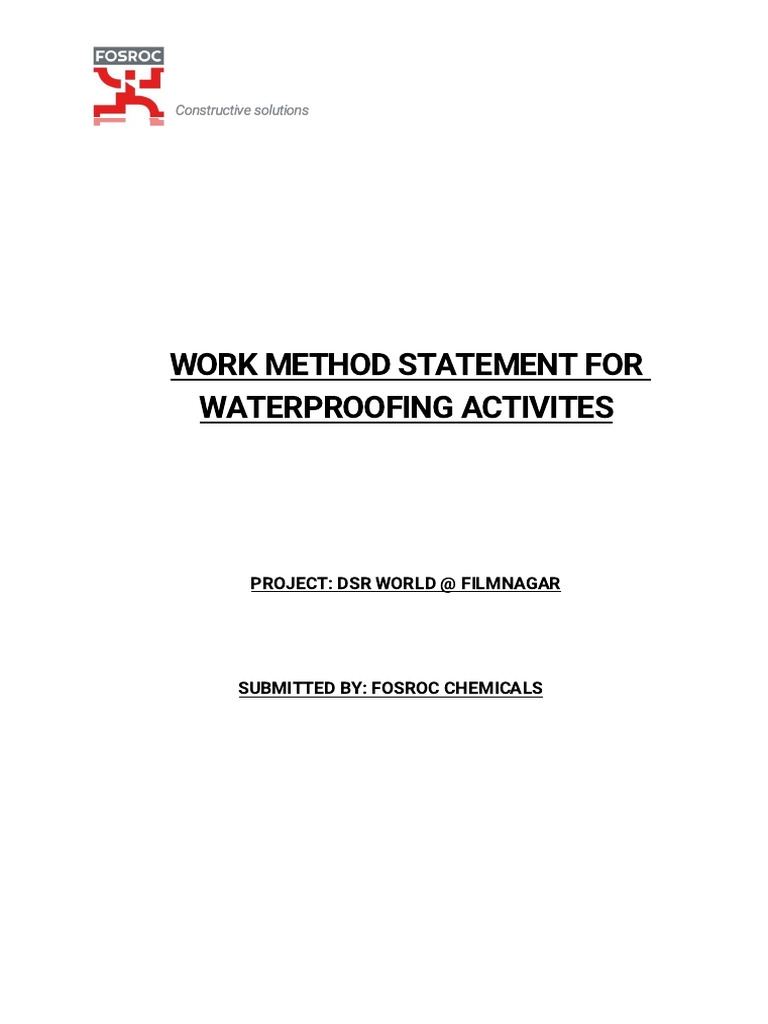 UG Sump Method Statement | PDF | Concrete | Coating