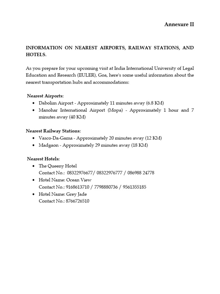 Annexure II | PDF