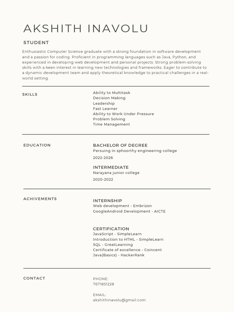 Akshith Inavolu | PDF