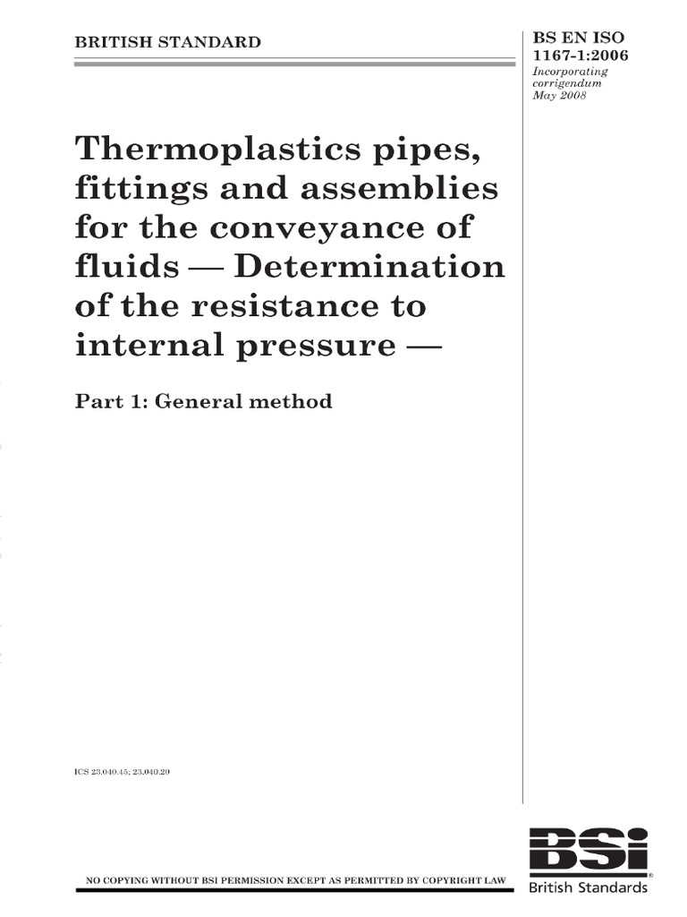 BS en Iso 1167-1-2006 | PDF