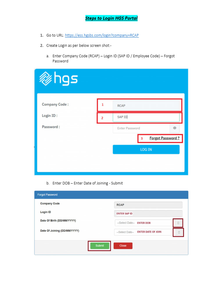 HGS Portal Login and Form 16 Guide | PDF