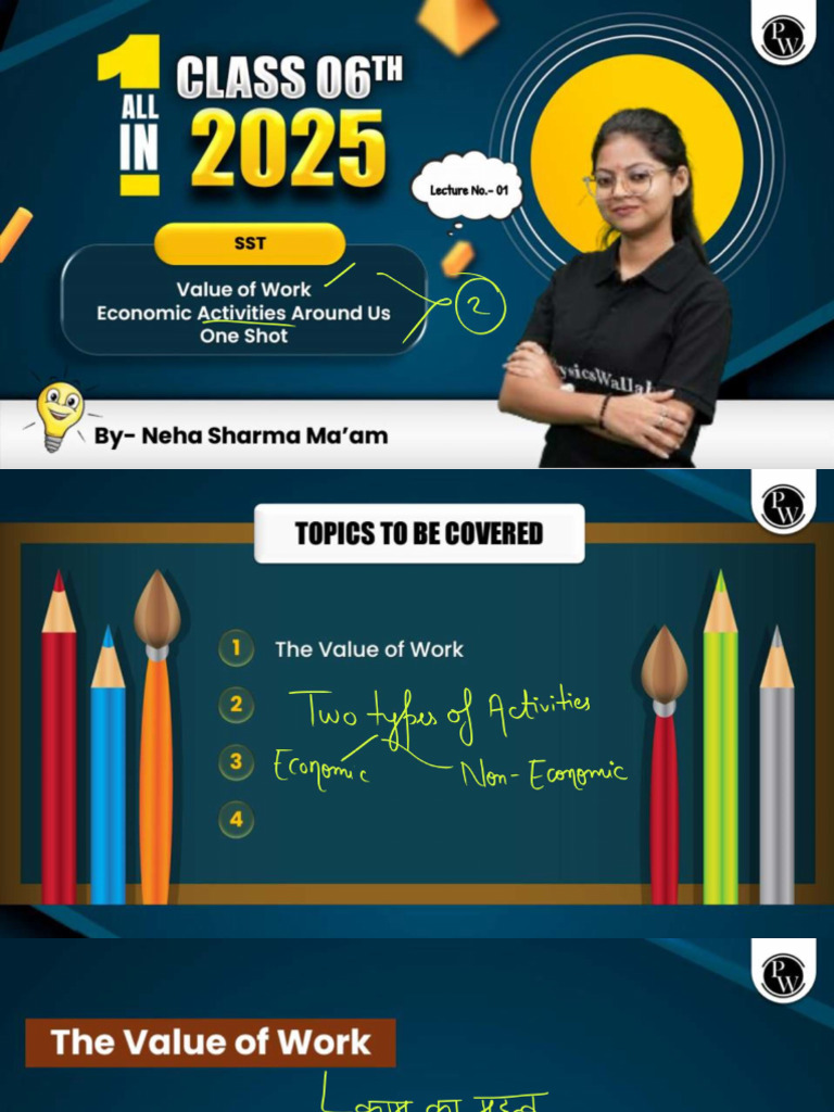 Economics - History - Value of Work - Economic Activities Around Us ...