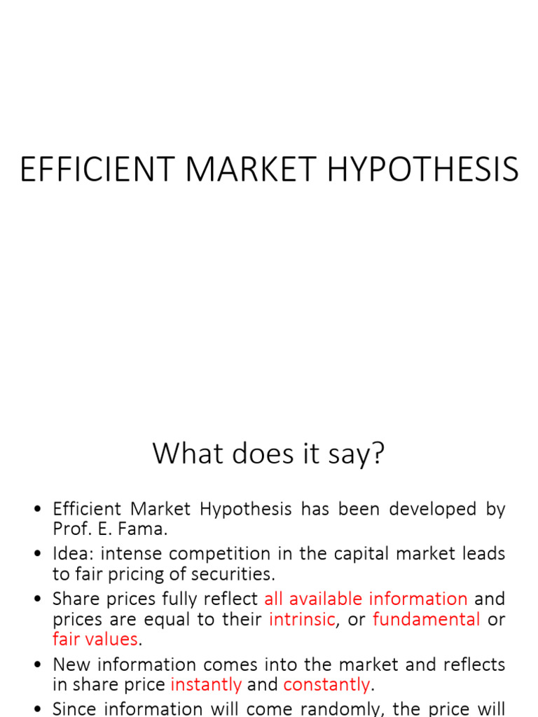 Three Forms of Efficient Market Hypothesis | PDF | Efficient Market ...