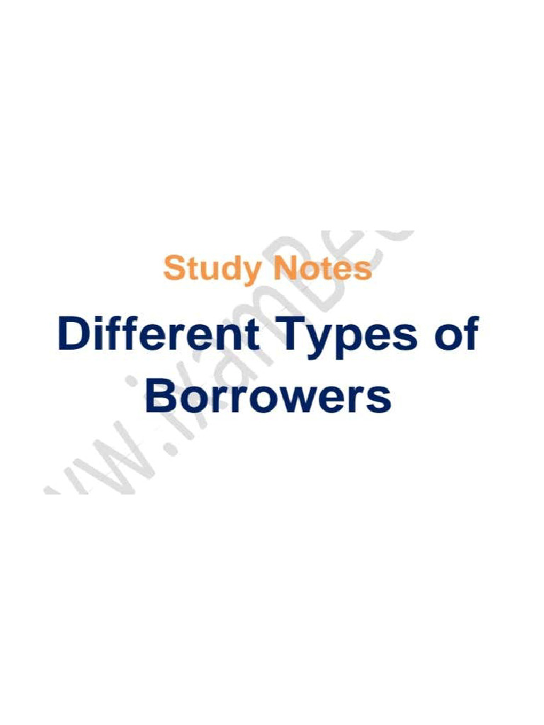 Different Types of Borrowers | PDF