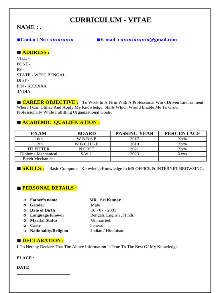 New CV Format | PDF