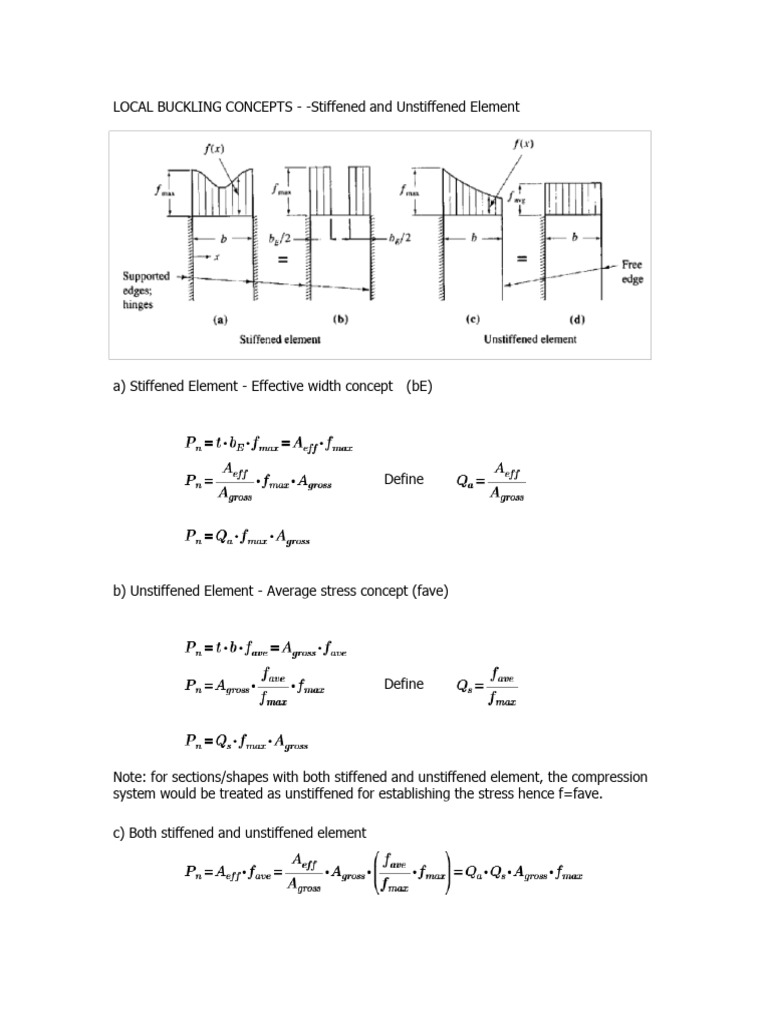 Stiffened vs Unstiffened Elements Explained | PDF