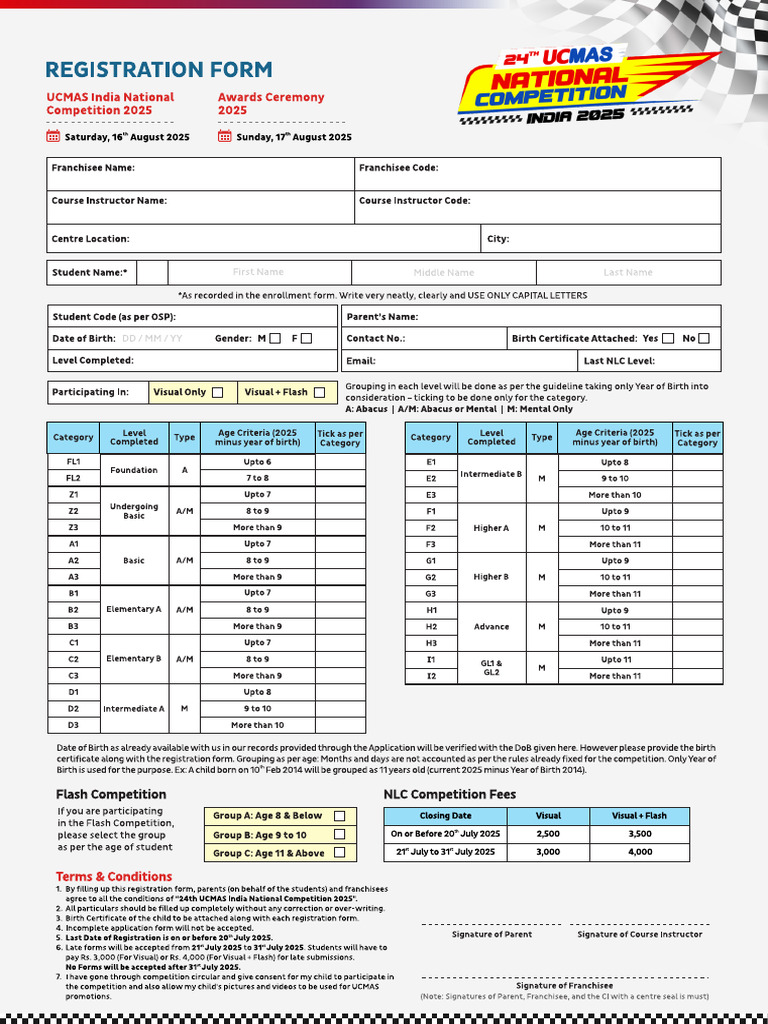 Registration Form NLC 2025 | PDF
