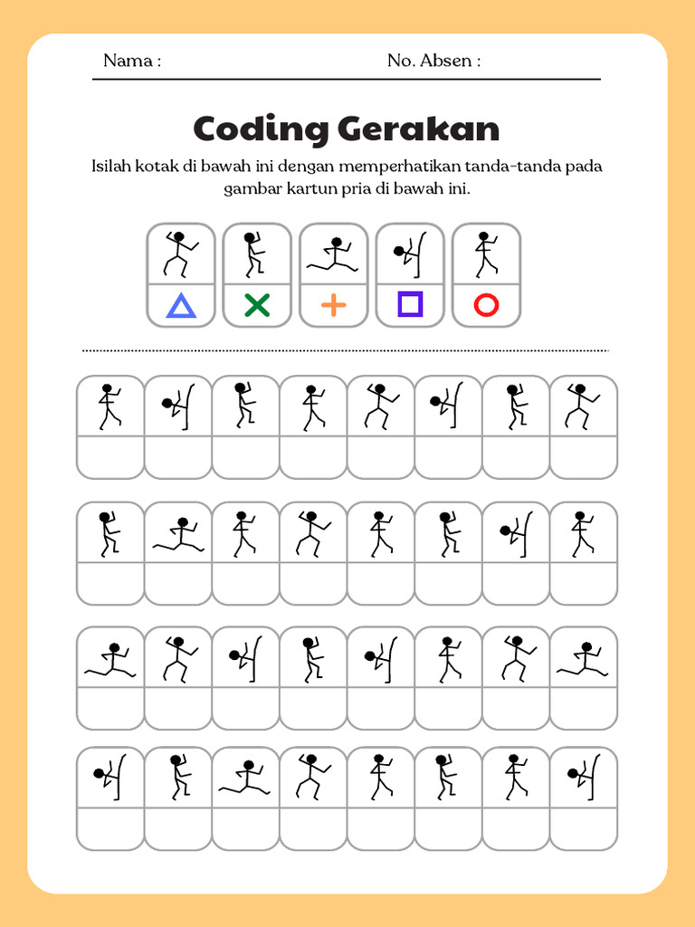 LKPD Coding Masa Pengenalan Lingkungan Sekolah Lembar Kerja Jingga Ilustratif | PDF