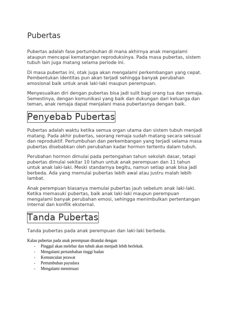 Artikel Pubertas | PDF