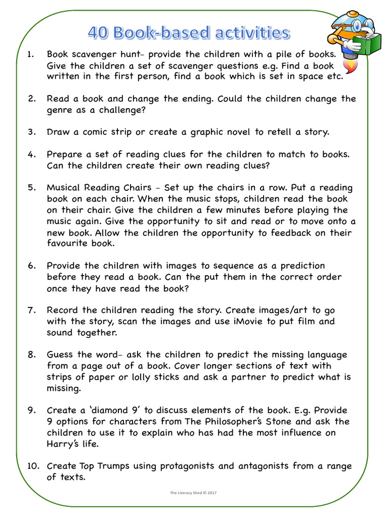 40 Book Based Activities 40 Book Based Activities | PDF | Books ...
