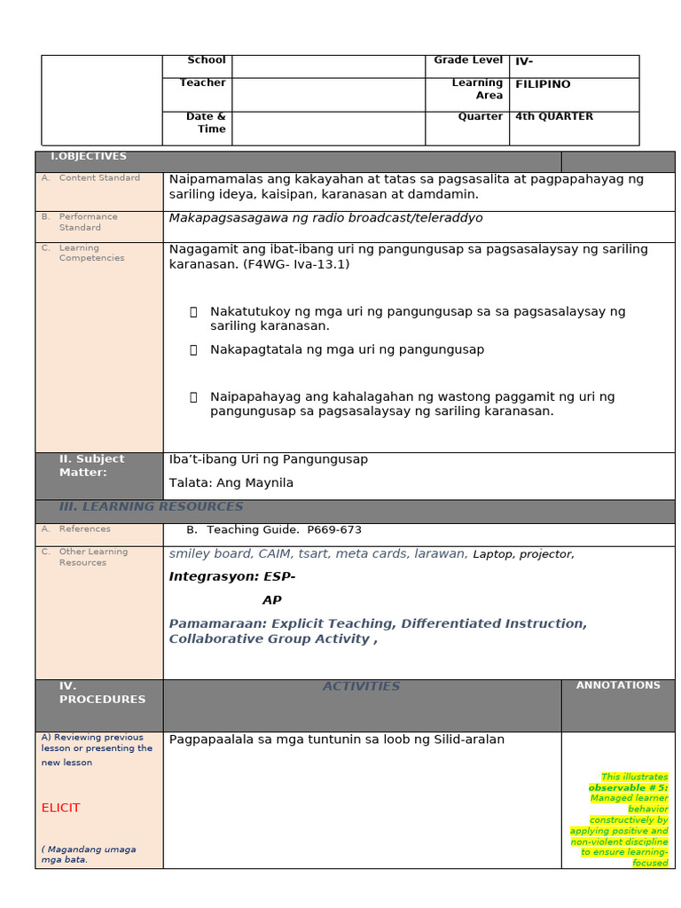 CO LP Filipino 4 4Q | PDF