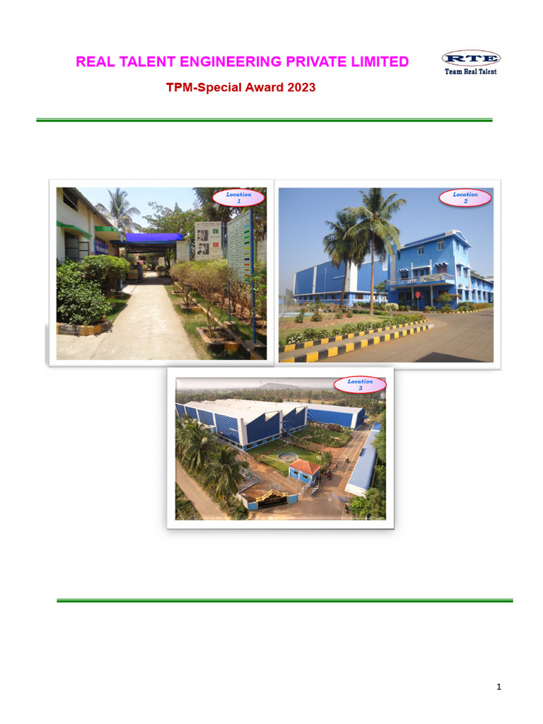 Real Talent Engineering Private Limited: TPM-Special Award 2023 | PDF ...