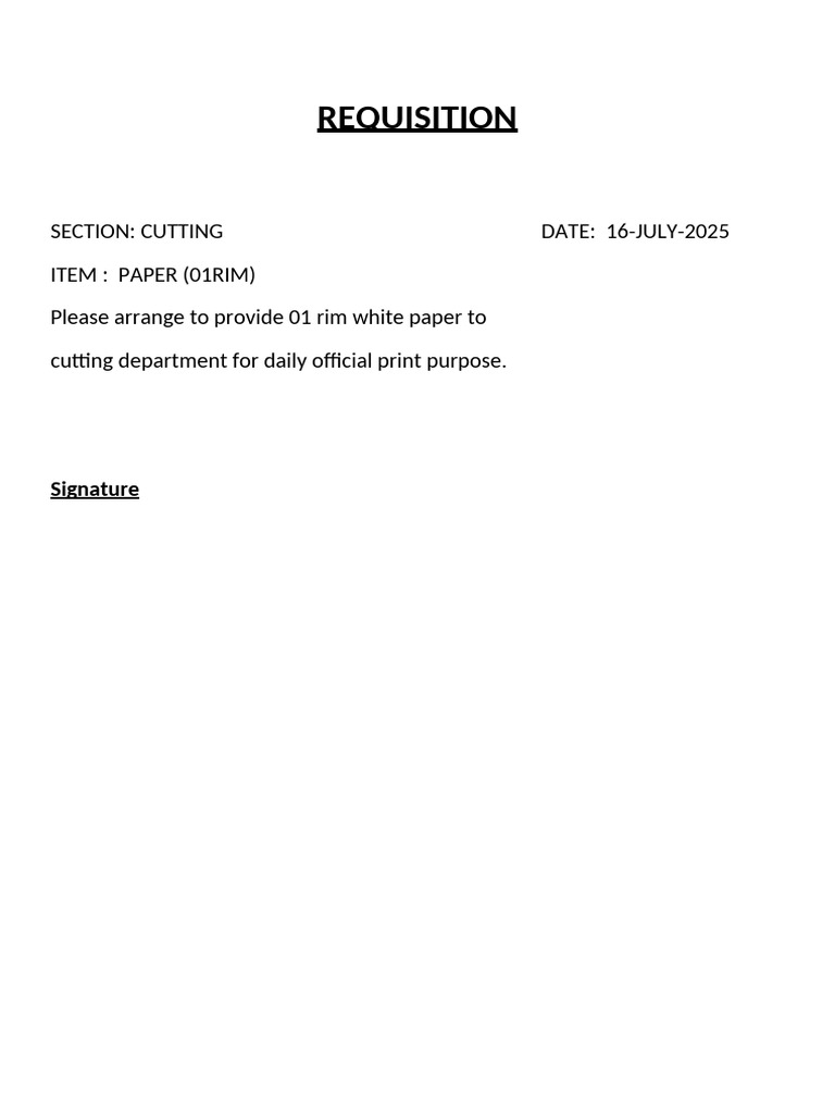 Paper Requisition | PDF