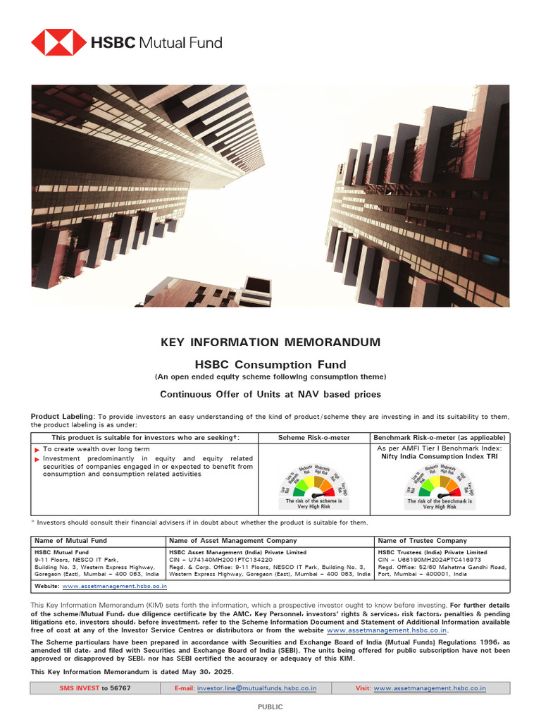 Key Information Memorandum and Application Form HSBC Consumption Fund ...