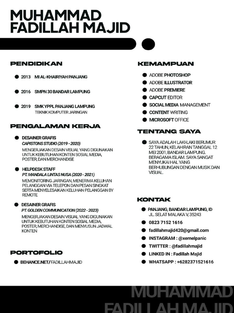 CV. M Fadillah Majid | PDF