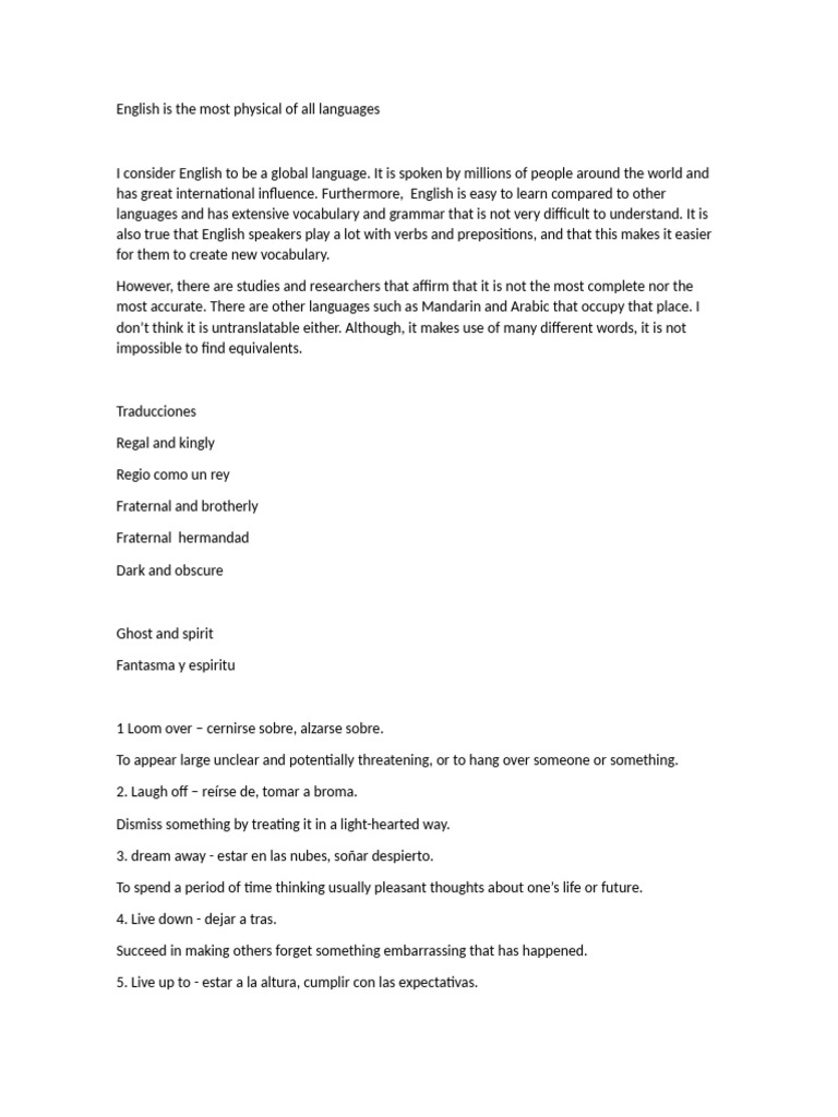 The Physicality of English Language | PDF | English Language | Languages