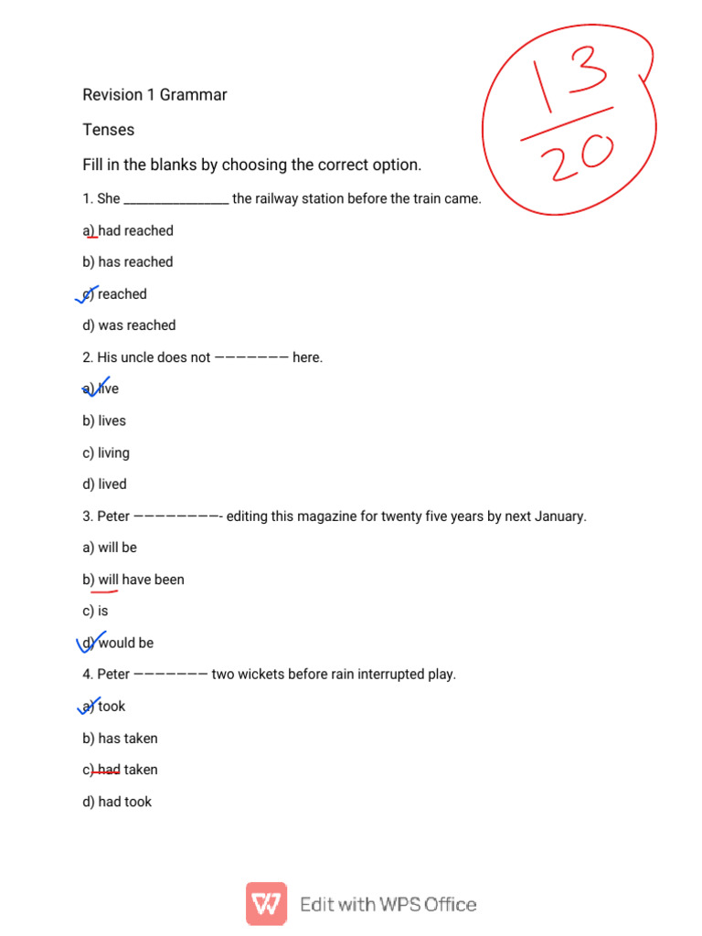 Revision 1 Grammar | PDF