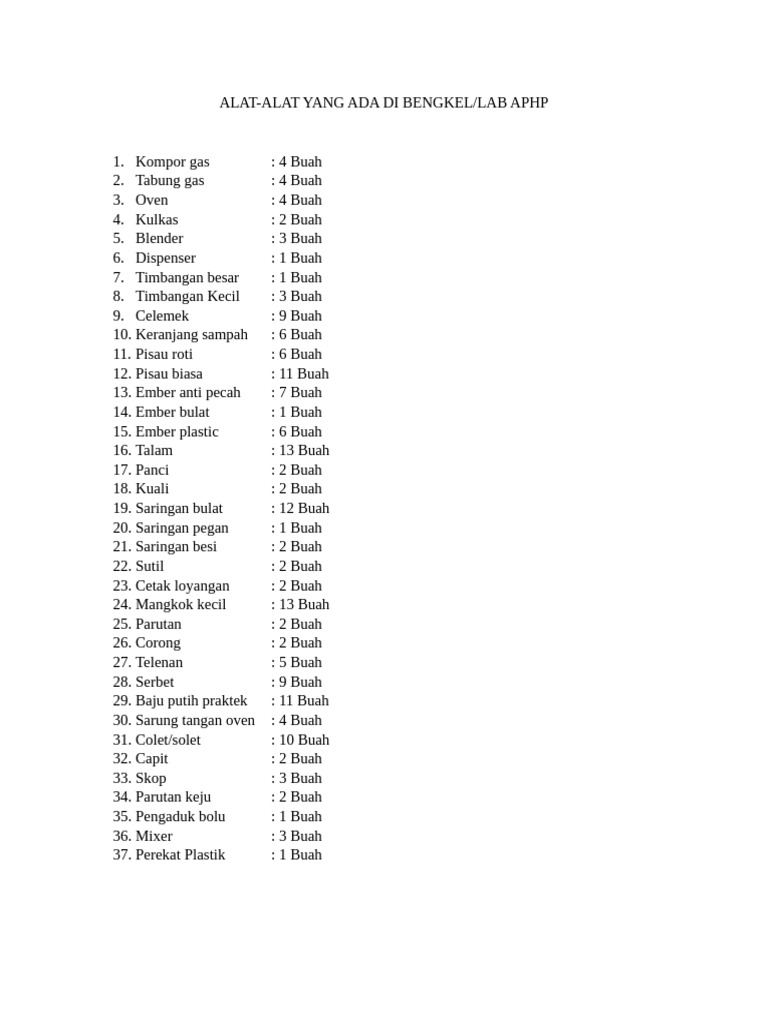 Alat-Alat Aphp | PDF