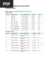 Hardiflex Price List and Sizes | PDF | Sheet Metal | Wall