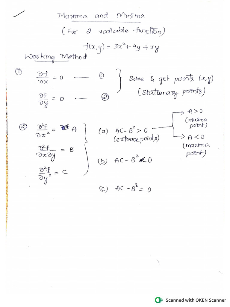Problems On Maxima and Minima | PDF