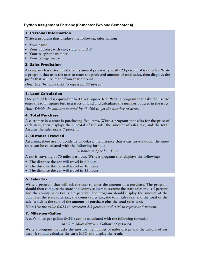 Python Assignment Part One Partwo FullTime and Partime | PDF