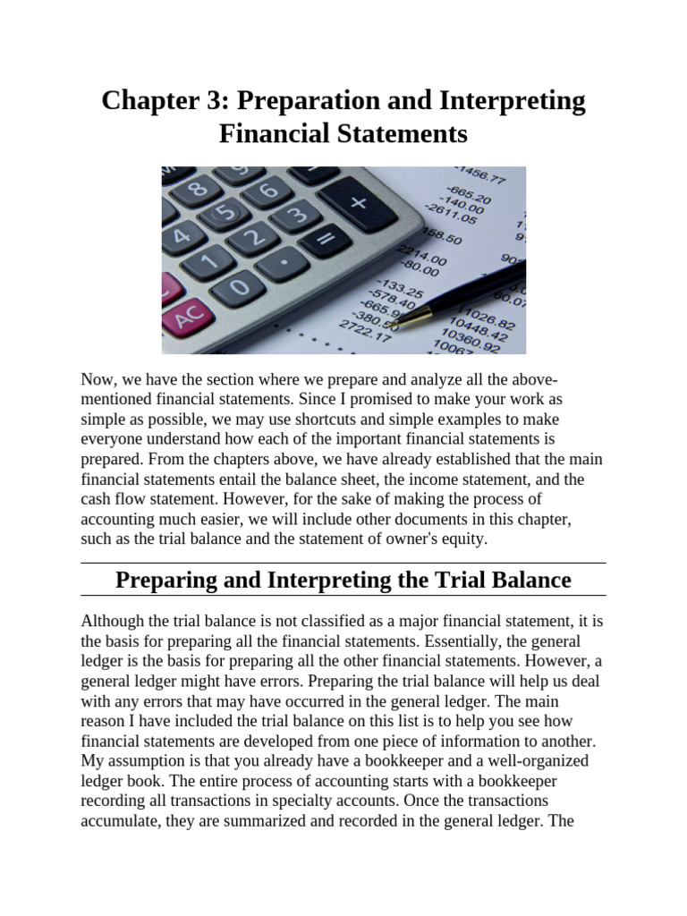 Chapter 3 - Preparation and Interpreting - Financial Statements | PDF ...