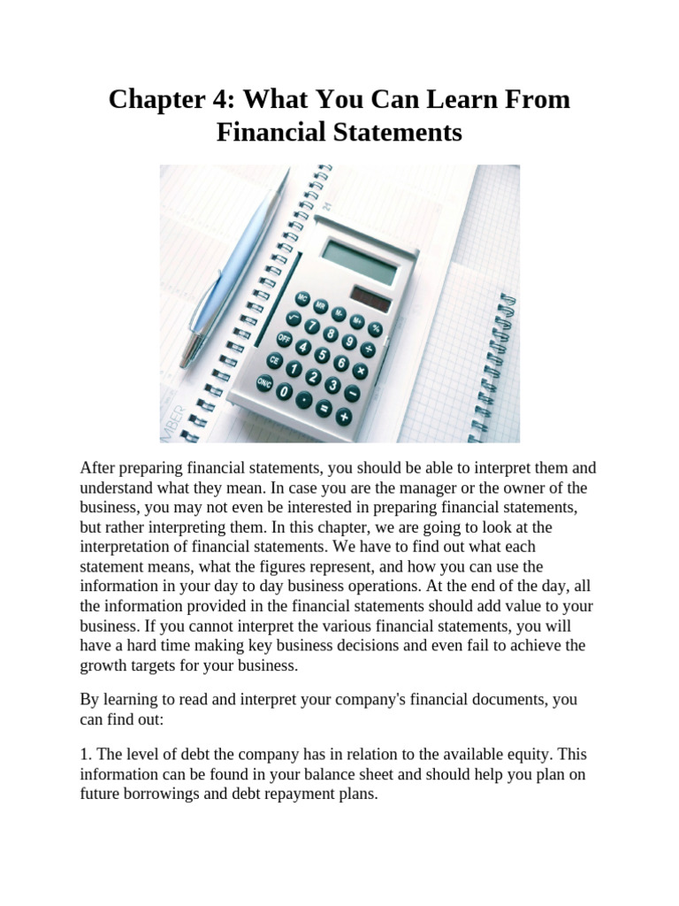 Interpreting Your Income Statement | PDF | Equity (Finance) | Balance Sheet