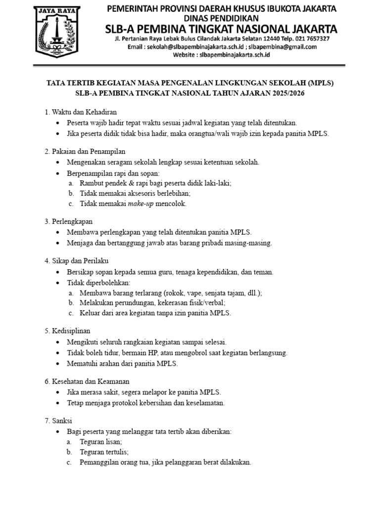 Tata Tertib MPLS 2025 | PDF
