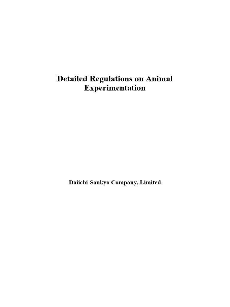 Detailed Regulations On Animal Experimentation | PDF | Animal Testing ...