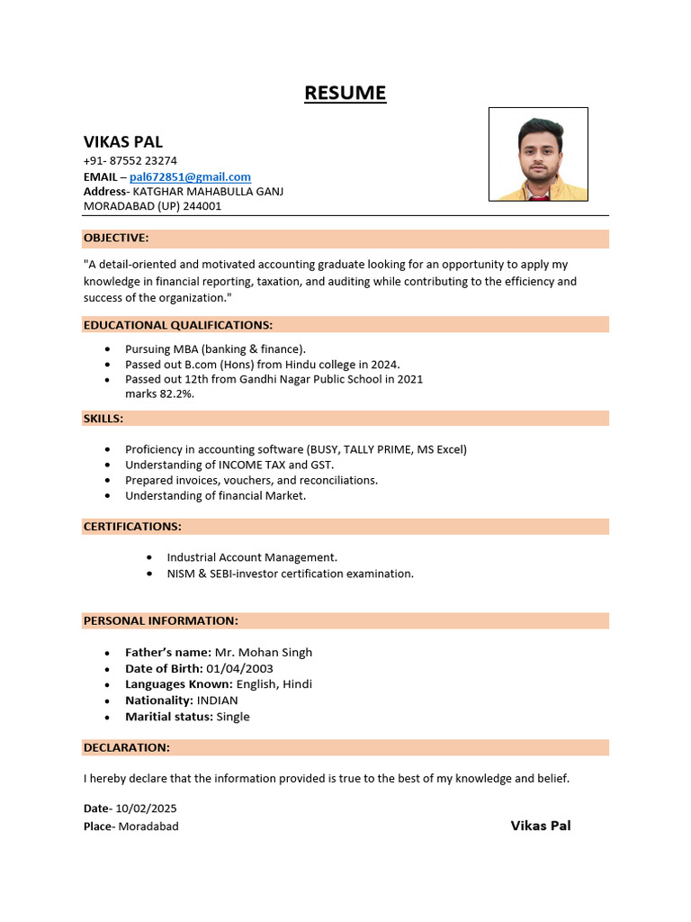 Vikas Pal Resume 1 2 | PDF