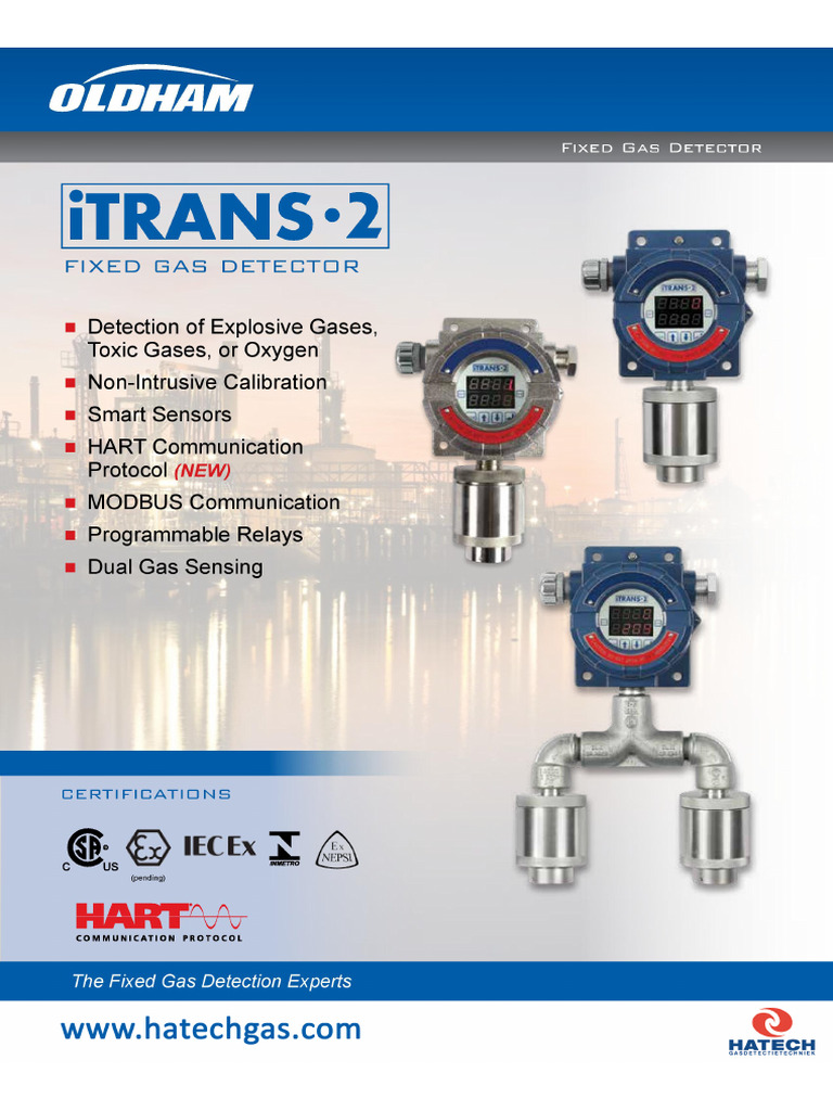 Oldham Itrans Gasdetector Datasheet Catalytic Methane Response Time | PDF
