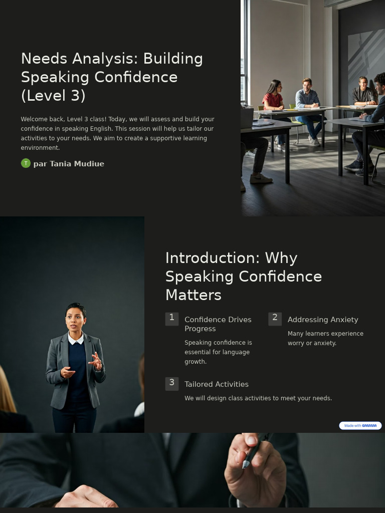 Needs Analysis Building Speaking Confidence Level 3 | PDF | Fluency ...