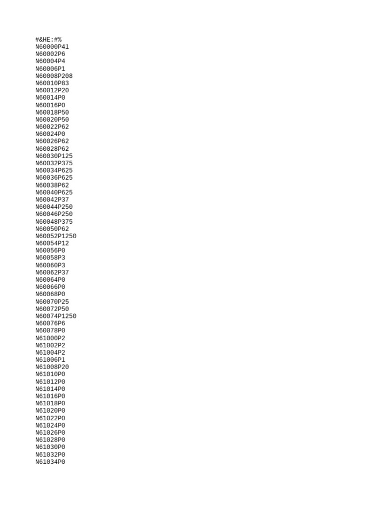 Data Set of Numerical Codes | PDF