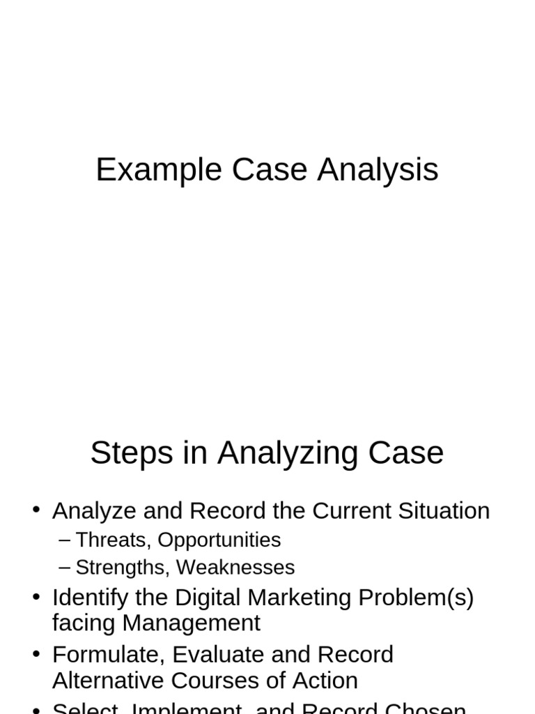 Marketing Case Study Framework | PDF | Marketing | Evaluation