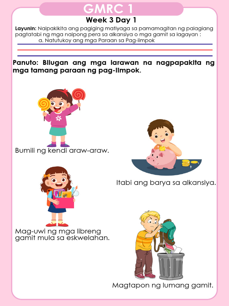 GMRC WORKSHEET Week 3 | PDF
