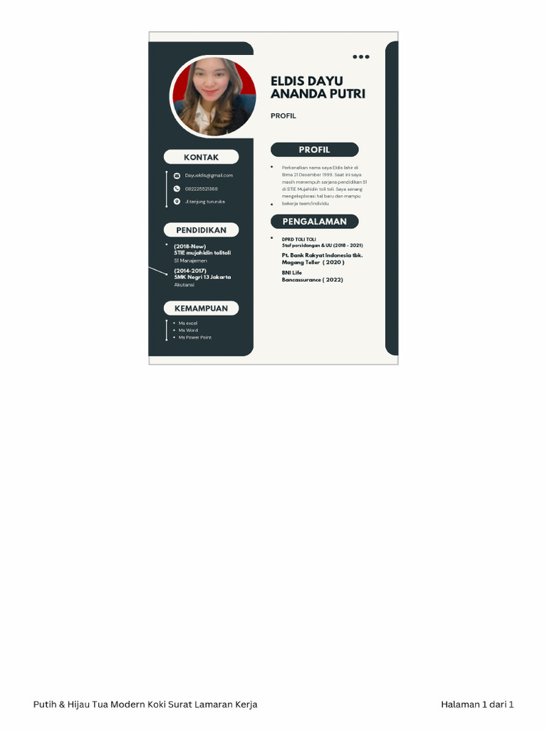 CV Eldis Dayu Ananda Putri | PDF