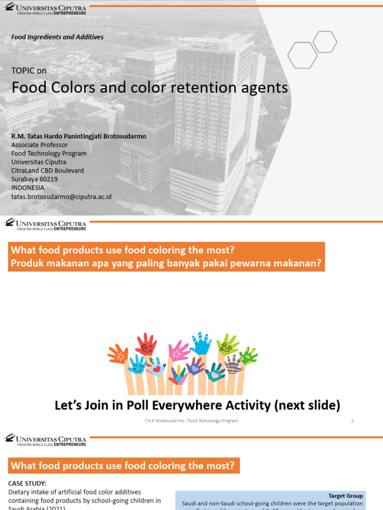 Course Food Ingredient and Additives - Food Colors | PDF | High ...